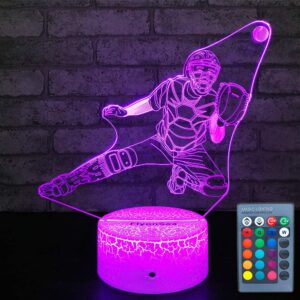 flyonsea kids baseball gifts,toy baseball light 16 color changing kids night light with touch and remote control, baby baseball decor lamp birthday christmas gifts for kids boys baby