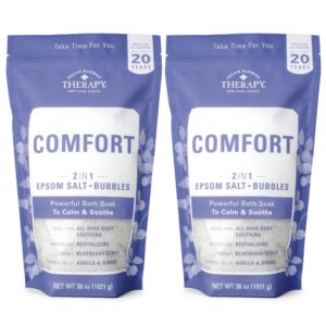 village naturals therapy comfort foaming bath soak, blueberry citrus scent, 36 oz, pack of 2