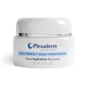 plexaderm daily face moisturizer - hyaluronic acid for deep hydration - for all skin types, fragrance-free, 1 fl oz