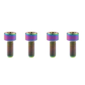 yaruijia titanium bolt m4x10 12mm din912 square head hex screw pack of 4 (m4x10mm, rainbow)