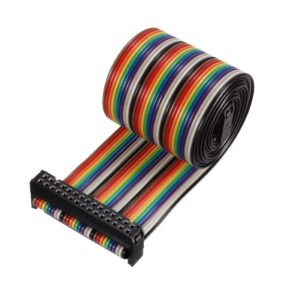 uxcell idc rainbow wire flat ribbon cable 30p a-type fc/fc connector 2.54mm pitch 1m/39.3inch length