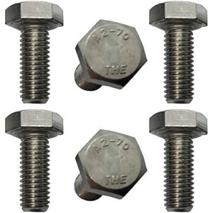 6mm x 35mm - 1.25 pitch - 304 stainless steel bolt - a2-70, full thread, bright finish, machine thread-metric includes bolts + nuts + washers (20)