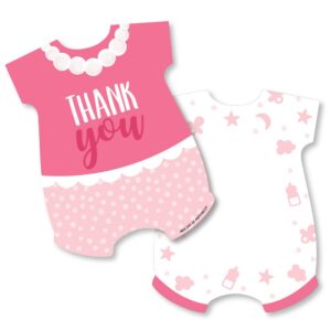 big dot of happiness - itâ€™s a girl - shaped thank you cards - pink baby shower thank you note cards with envelopes - set of 12