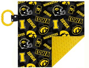 future tailgater iowa hawkeyes licensed 10 x 10 baby crinkle minky lovey