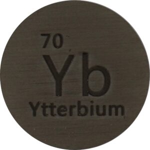 ytterbium (yb) 24.26mm metal disc 99.9% pure for collection or experiments