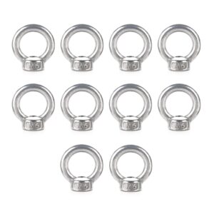 eowpower 10 pieces 304 stainless steel m6 ring eye bolts threaded nuts