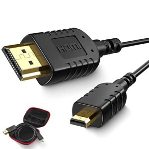 foinnex flexible micro hdmi to hdmi cable, ultra thin micro hdmi cord 4k@60hz for gimbal, bidirectional hdmi to micro hdmi for gopro hero 7/6/3+, raspberry pi4, kindle fire hd-3ft