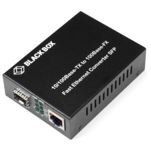 black box network - lhc210a - black box transceiver/media converter - 1 x network (rj-45) - single-mode, multi-mode - fast ethernet - 10/100base-tx, 100base-fx - 1 x expansion slots - sfp - 1 x sfp