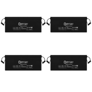 mighty max battery 12v 200ah 4d battery replacement for mk 8a4d / 8g4d / 8g8d - 4 pack