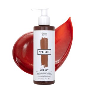 dphue gloss+, copper - 6.5 oz (8-12 applications) - semi-permanent hair color & conditioner - lasts up to eight washes - paraben, sls & sles sulfate free - vegan, leaping bunny certified