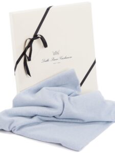 dalle piane cashmere - two-colored baby cashmere blanket made in italy - color: sky