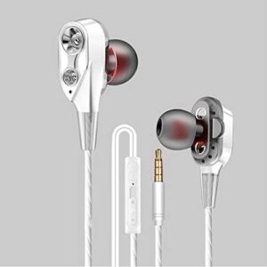 double loop running game with ears, music headphones, wire control, hifi headphones. (white)