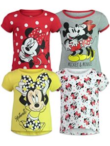 disney mickey mouse minnie mouse little girls 4 pack t-shirts 6-6x