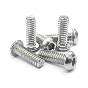 1/4-20 x 1 button head socket cap bolts screws, 304 stainless steel 18-8, allen hex drive, bright finish, fully machine thread, pack of 100