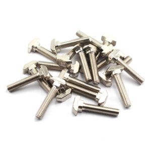 m8x25 t slot bolt carbon steel hammer head bolt for 4545 series t slot aluminum extrusion european standard (20 pieces)