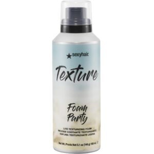 sexyhair texture foam party lite texturizing foam, 5.2 oz - packaging may vary