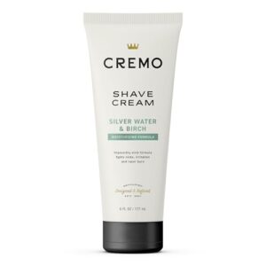 cremo silver water & birch shave cream, astonishingly superior ultra-slick shaving cream for men, fights nicks, cuts and razor burn, 6 fl oz