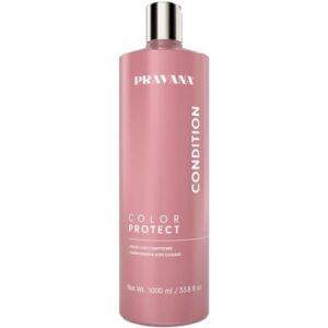 pravana color protect color care conditioner | maintains vibrant color & prevents fading | for color-treated hair | enriched to improve manageability & strength | 33.8 fl oz