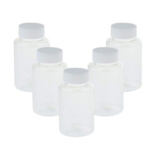 5pcs graduated reagent bottles laboratory specimen wide mouth bottles containers sterile jars threaded bottles - white, 150ml