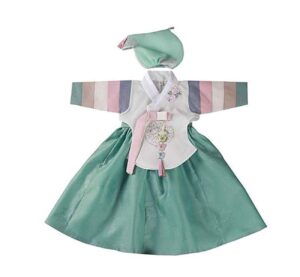 ivory top green skirt hanbok girl baby first birthday party dress 1 age clothing korea traditional outfit