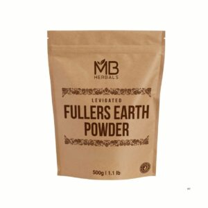 mb herbals fullers earth powder 1.1 lb | 500 gram | fuller's earth powder | multani mitti | bentonite clay powder for face pack | no fragrance | no preservative