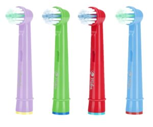 milos kids toothbrush replacement heads for oral-b, pack of 4, extra-soft bristles,fits for electric braun brush heads, refill for vitality precision sensitive white and clean triumph