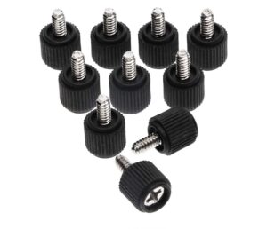 onlykxy #6-32 computer case fastener screws black pc computer case screw hand tighten thumb screws (10pcs)