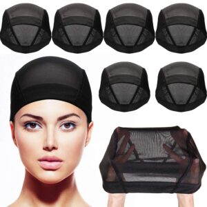 tatuo 5 pack dome caps stretchable spandex wig caps for men women(clear blank)