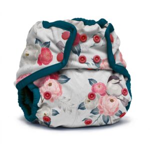 kanga care rumparooz double leg gusset reusable cloth diaper cover one size snap | lily 6-35 lbs