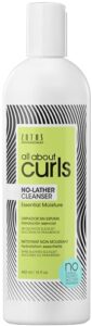 all about curls no-lather cleanser shampoo | essential moisture | gentle cleansing | suds-free | all curly hair types | vegan & cruelty free | sulfate free | 15 fl oz