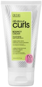 all about curls bouncy cream styling | touchable soft definition | define, moisturize, de-frizz | all curly hair types | vegan & cruelty free | sulfate free | 5.1 fl oz