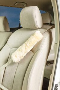 engel worldwide twin pack! soft, comfortable universal fitting genuine merino sheepskin seat belt shoulder cover pads for adults, children, youth. multiple colors available (gobi)