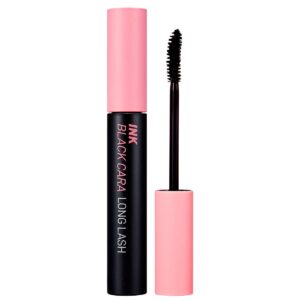 peripera ink black mascara, lengthening, thick, waterproof, smudge proof, long lasting, not animal tested, long lash curling (001), 0.24 fl oz