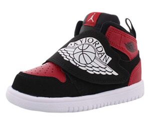 nike jordan toddler sky 1 basketball shoes (8, black/white/gym red)