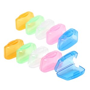 senkary 20 pieces toothbrush cap covers toothbrush head protector case for travel or home, 5 colors