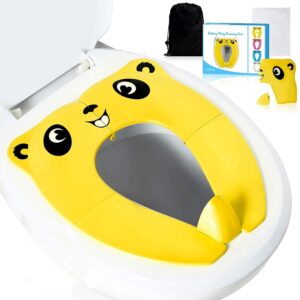 portable potty training seat folding travel potty toilet seat with upgrade splash guard for toddlers baby boys girls