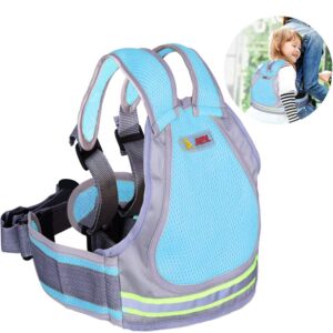 jolik child motorcycle safety harness reflective strip with 4-in-1 buckle, breathable material - blue