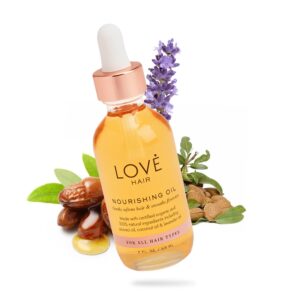 love hair - nourishing , oil for scalp & all-natural oils for all hair types, paraben & sulfate-free, vegan & cruelty-free, 2 oz