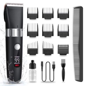 hair clippers for men professional, cordless beard trimmer mens cutting kit barbers haircut electric grooming machine - usb rechargeable & waterproof with led display