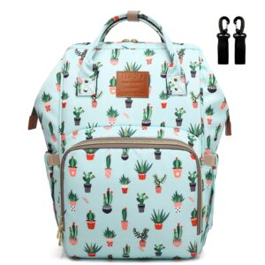 fewofj cactus diaper bag backpack, women waterproof travel nappy bag for baby care