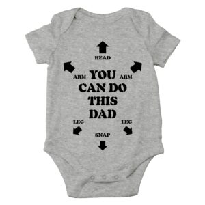 aw fashions you can do this dad baby bodysuit cute inspirational newborn outfit infant boy girl clothes (6 months, sports grey)