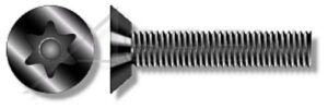 (200 pcs) #12-24 x 1/2", machine screws, flat countersunk undercut head tamper-resistant 6lobe torx(r) pin drive, alloy steel, includes driver bit