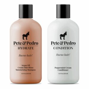 pete & pedro hydrate and condition hair care set | argan oil moisturizing shampoo and hydrating peppermint conditioner for men & women | as seen on shark tank, 8.5 oz. each