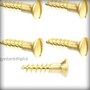 new pack of 100 pcs #4 x 3/8" inch solid brass wood hardware machine screws kit oval head slotted drive set warranity by pr-merchant