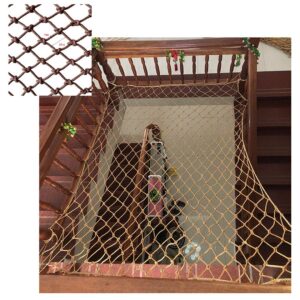 protective net brown nylon net, garden decoration net balcony safety net stairs children anti-fall net kindergarten protective net portable fence net can be cut 1x2m3m4m (size : 1 * 2m(3 * 7ft))