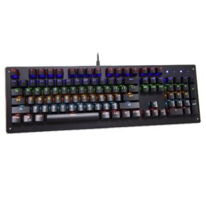 blue switch mechanical gaming keyboard - backlit wired gaming keyboard - 104 standard keys - pc gaming keyboard for windows computer gamers