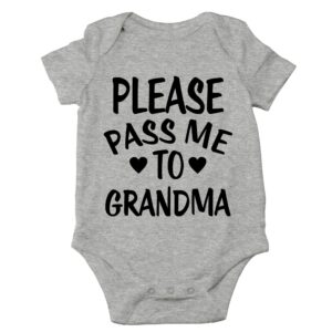 cbtwear please pass me to grandma baby bodysuit funny infant outfit cute newborn clothes unisex romper (newborn, heather grey)