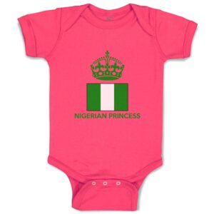 custom boy & girl baby bodysuit nigerian princess crown funny cotton baby clothes hot pink design only 12 months