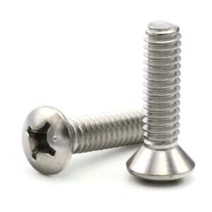 phillips oval head machine screws 316 stainless steel - 1/4"-20 x 1 qty 25