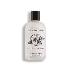 beekman 1802 goat milk shampoo, ylang ylang & tuberose - 8.9 oz - cleanses, nourishes & revitalizes dry, damaged hair - color safe - cruelty free